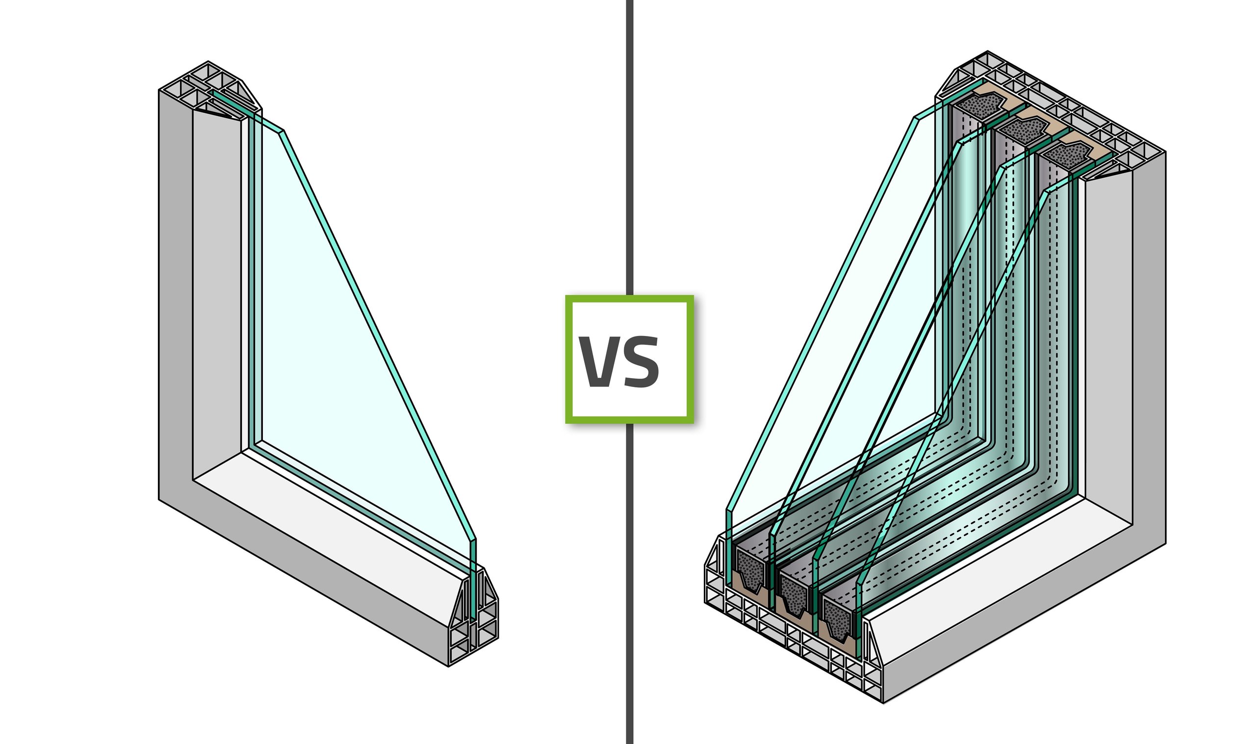 Single Pane vs Quadruple Pane Window Glass
