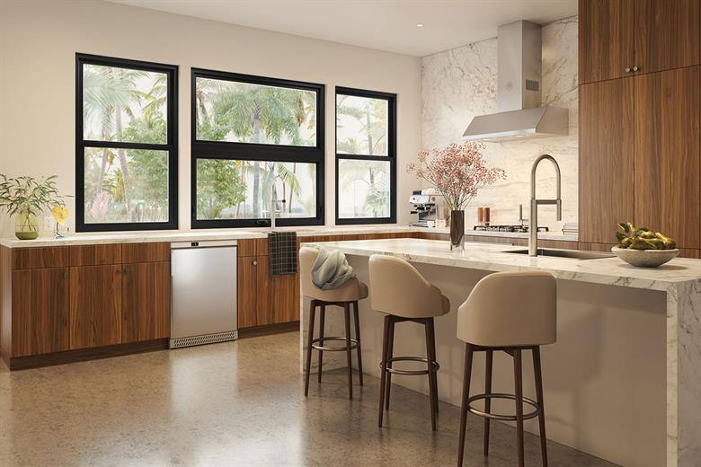 MI 1600 Series Double Hung Vinyl Windows in Black
