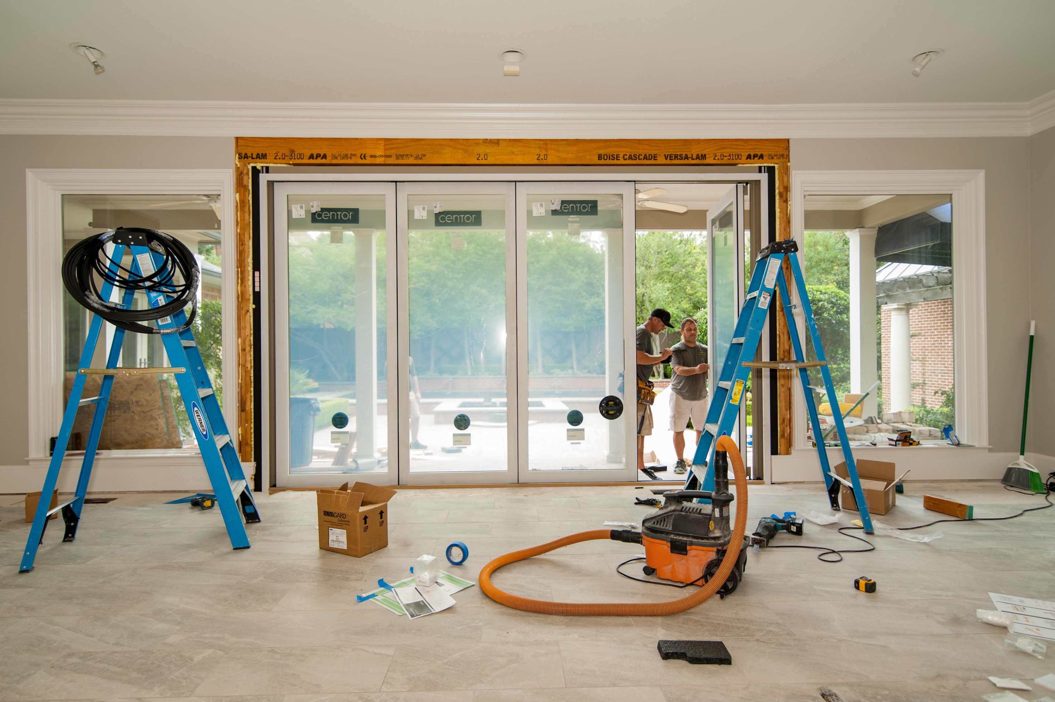 Sheetrock Removal Around the Patio Door